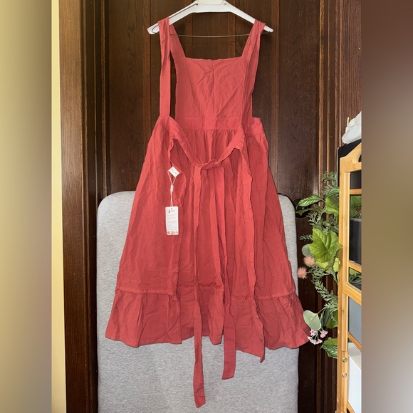 Dresses | Frill Women Apron Cotton Cross Back Vintage Ruffle Garden ...